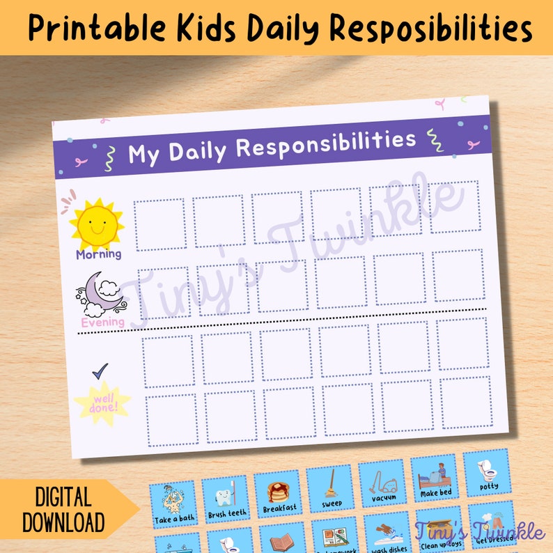 Daily Responsibilities Chore Chart Icons EXPANSION PACK - Etsy
