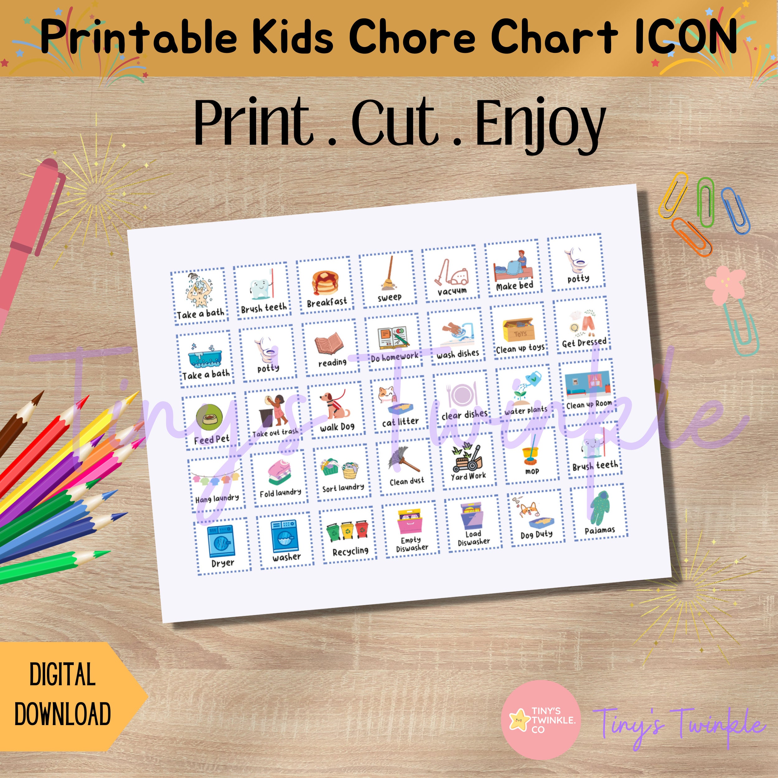 Daily Responsibilities Chore Chart Icons EXPANSION PACK - Etsy