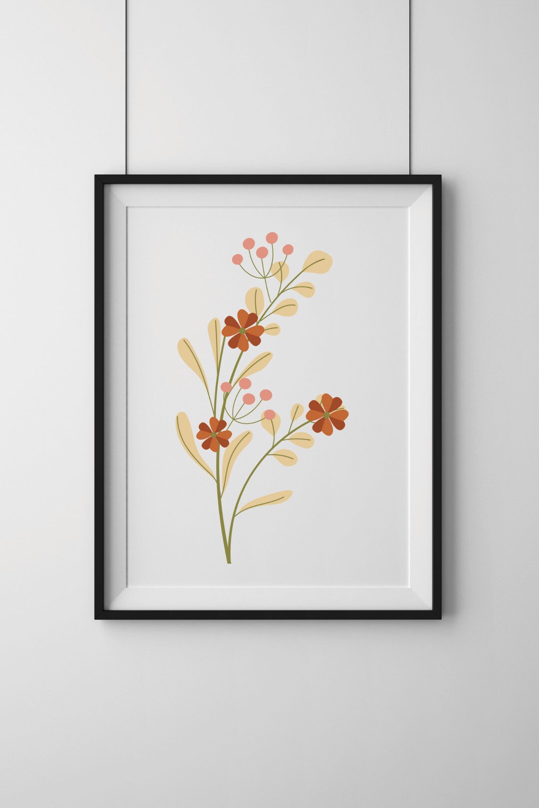 Simple Modern Flower Wall Art Design - Etsy
