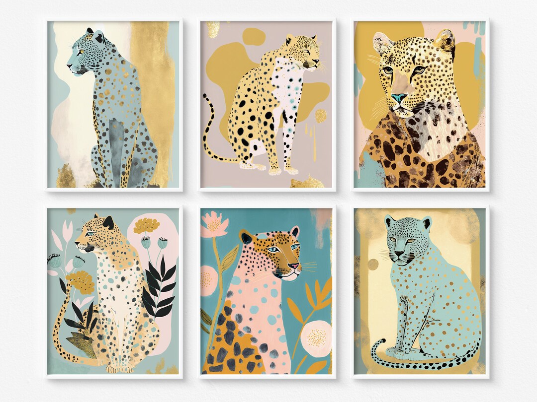 Boho Leopard | Collection 1, Exotic Cat, Big Wild Cat, Wall Art Prints ...