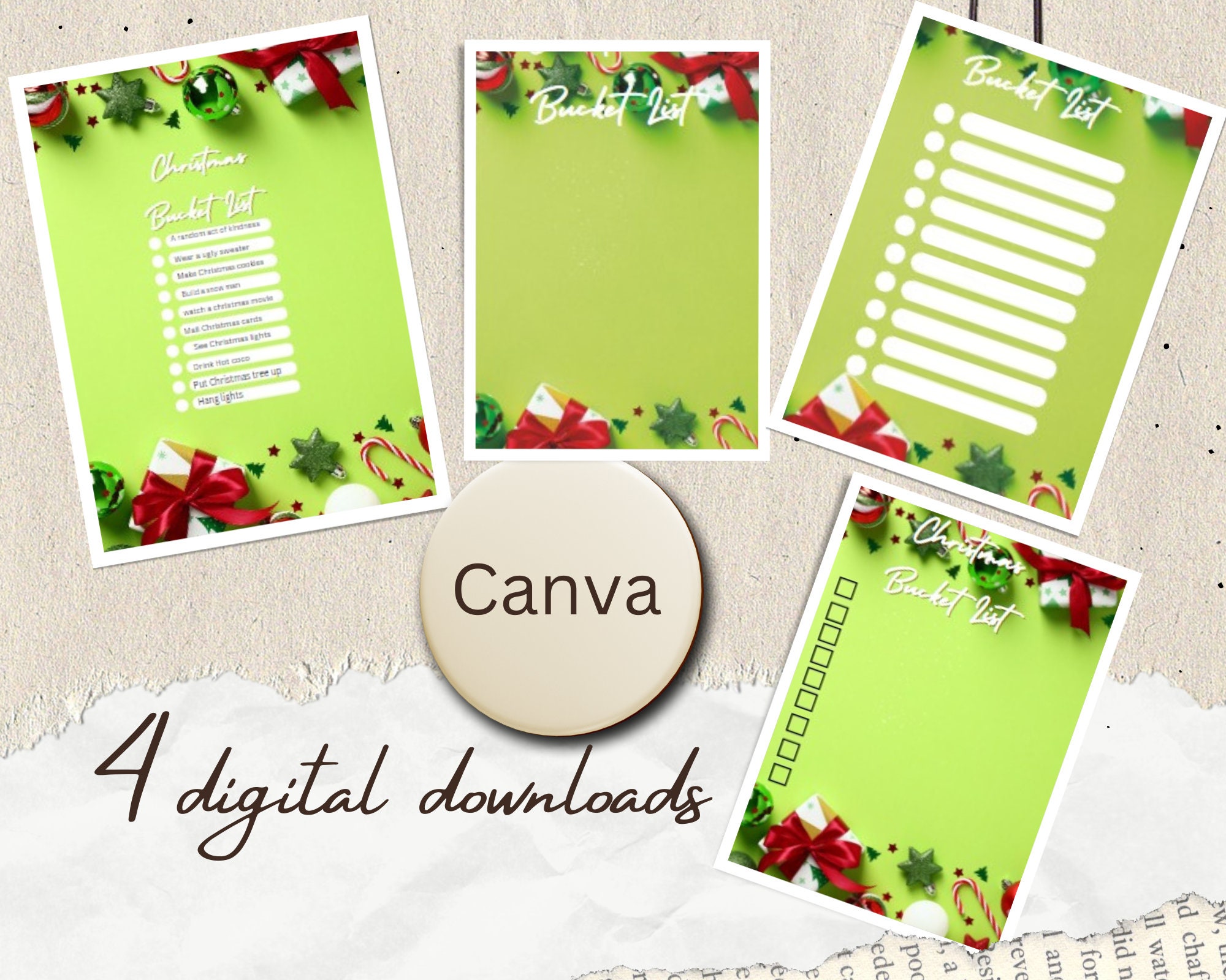 Christmas Bucket List Printable, Winter Bucket List Template, Christmas ...