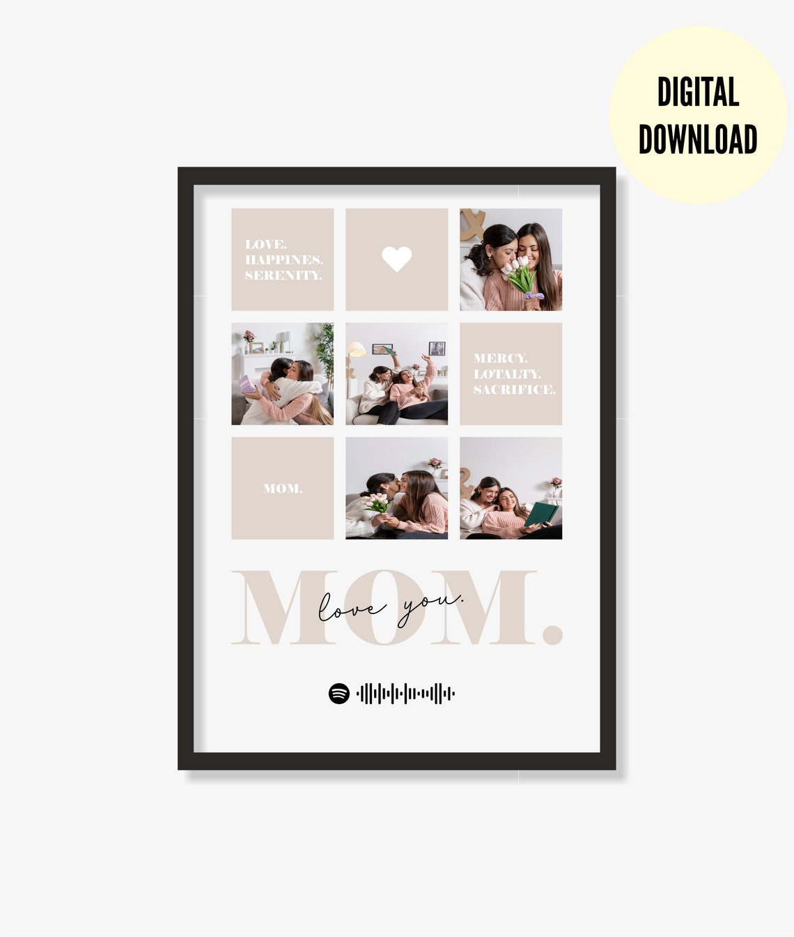 Happy Mother's Days Digital Gift Personalized Mom Digital Printable ...