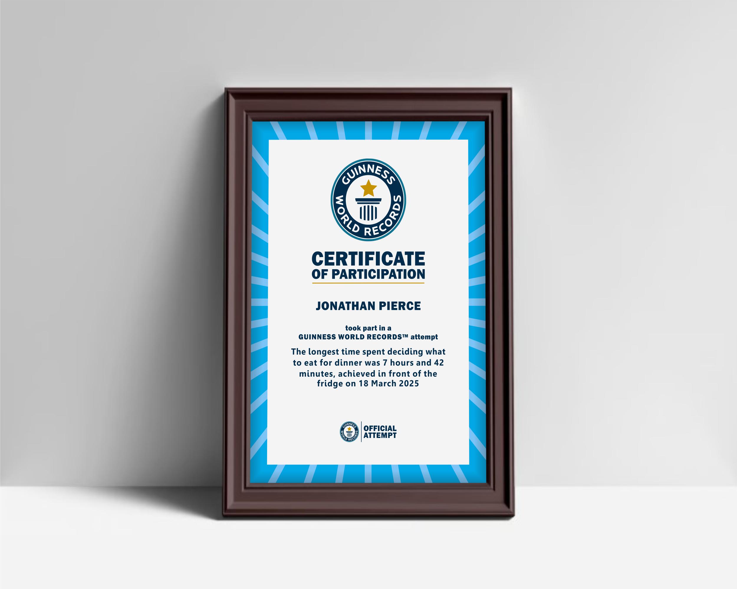 Editable Guinness World Record Certificate | Printable Digital Template ...