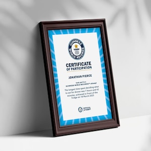 Editable Guinness World Record Certificate | Printable Digital Template ...
