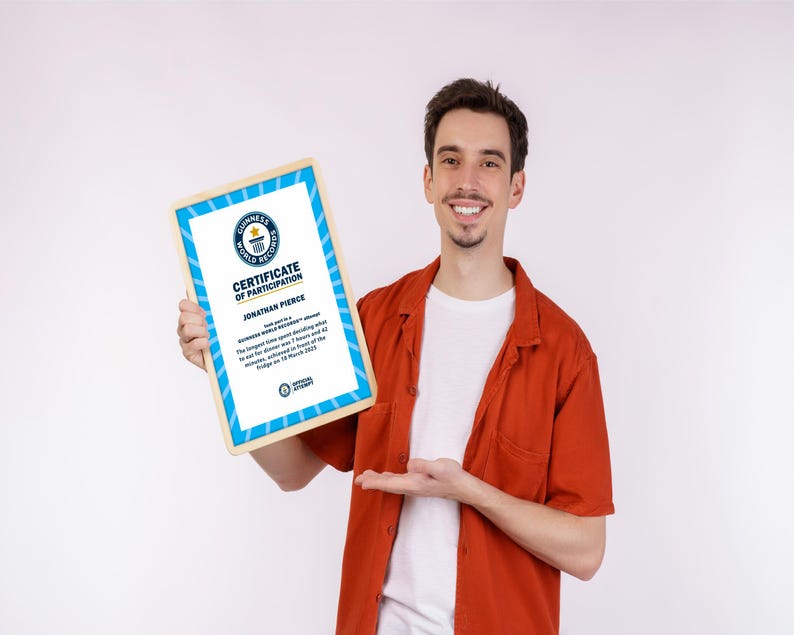 Editable Guinness World Record Certificate | Printable Digital Template ...
