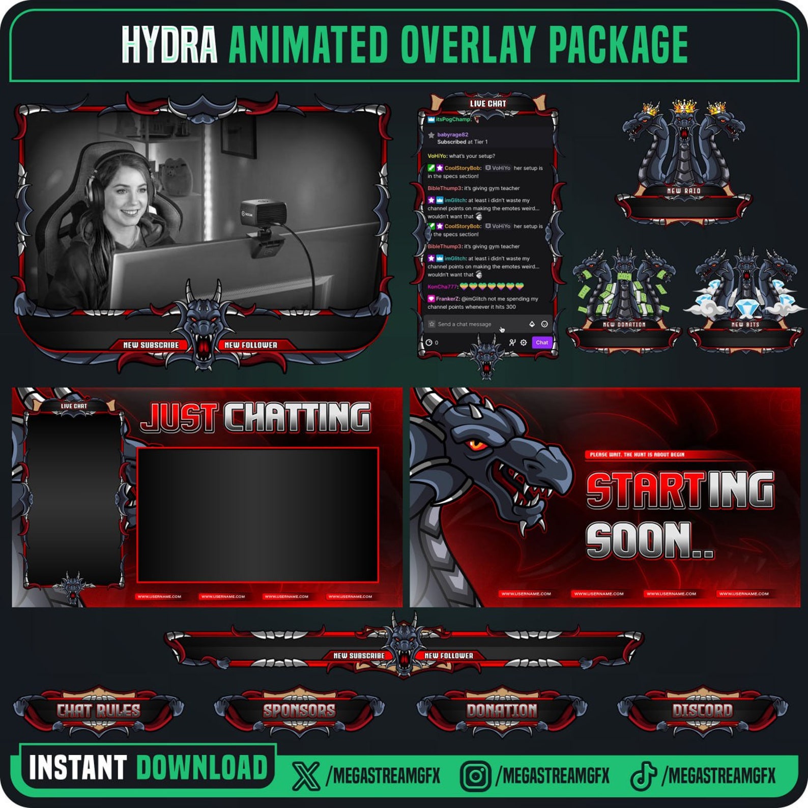 Mythology Hydra Tream Overlay Package Thematic Overlay Overlay for ...