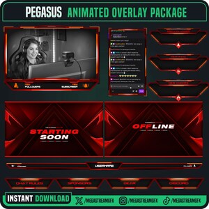 RED Streaming Overlay Twitch Overlay I Twitch Panels I Twitch Alert I ...