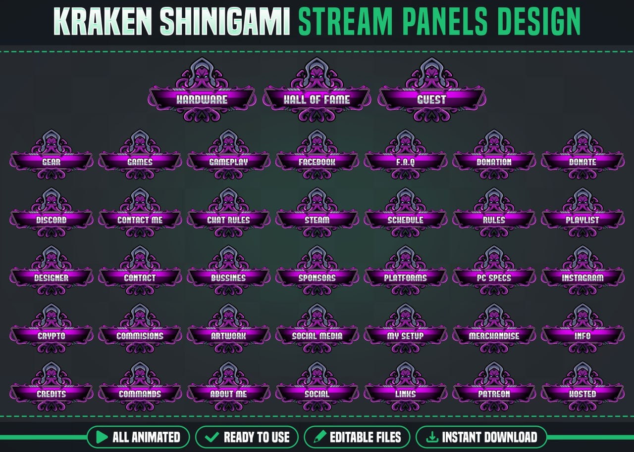 Kraken Grim Reaper Overlay Pack Purple Overlay Thematic Overlay Overlay ...