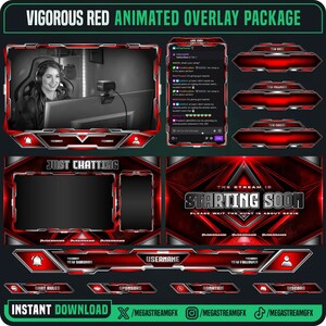 Professional Red Overlay Professional Overlay Stream Package Red Color ...