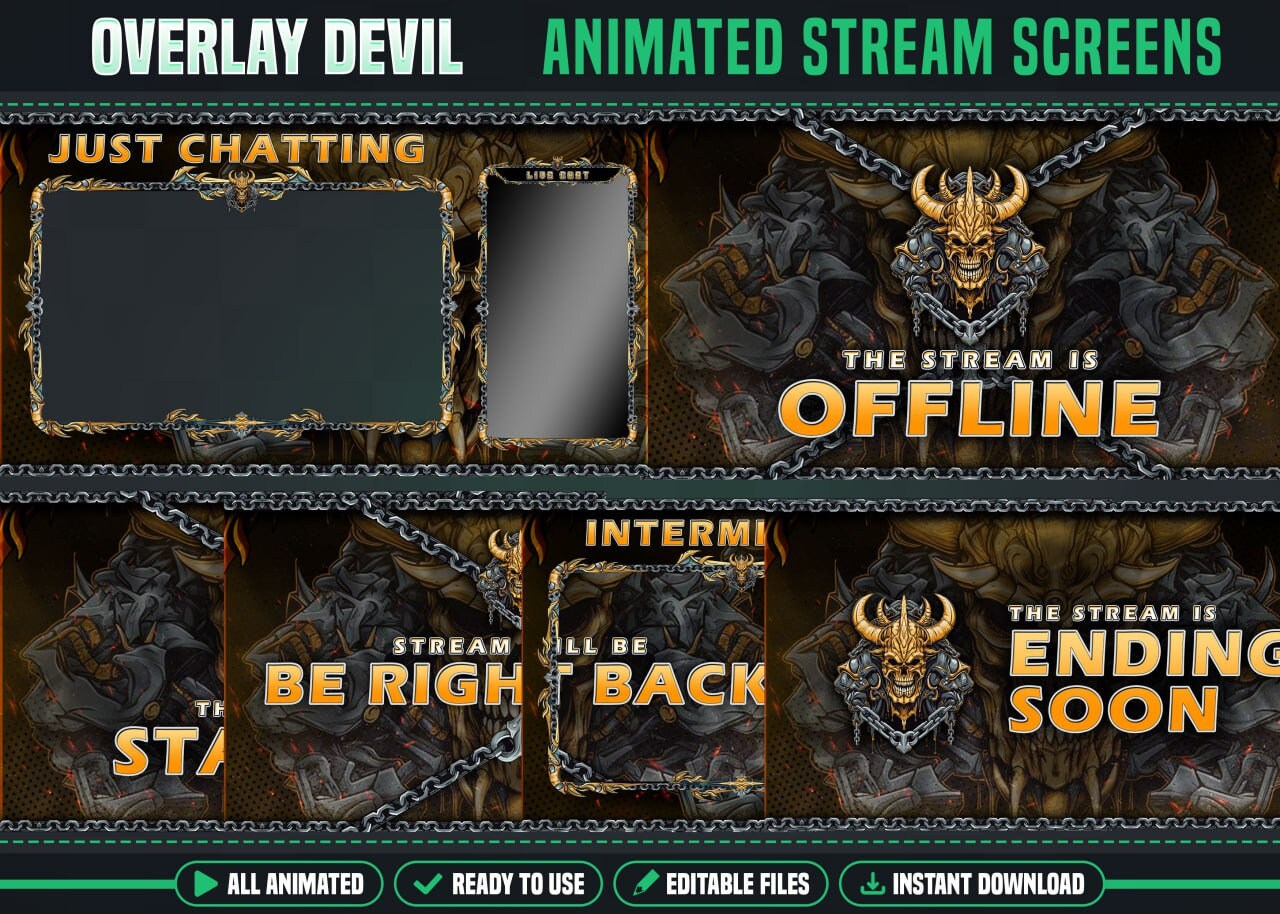 Lucifer Devilstream Overlay Package Devil Twitch Package Devil Kick ...