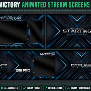 Blue Streaming Overlay Twitch Overlay I Twitch Panels I Twitch Alert ...