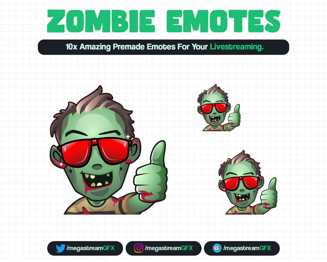10x Zombie Twitch Emotes Horror Emotes Halloween Twitch - Etsy