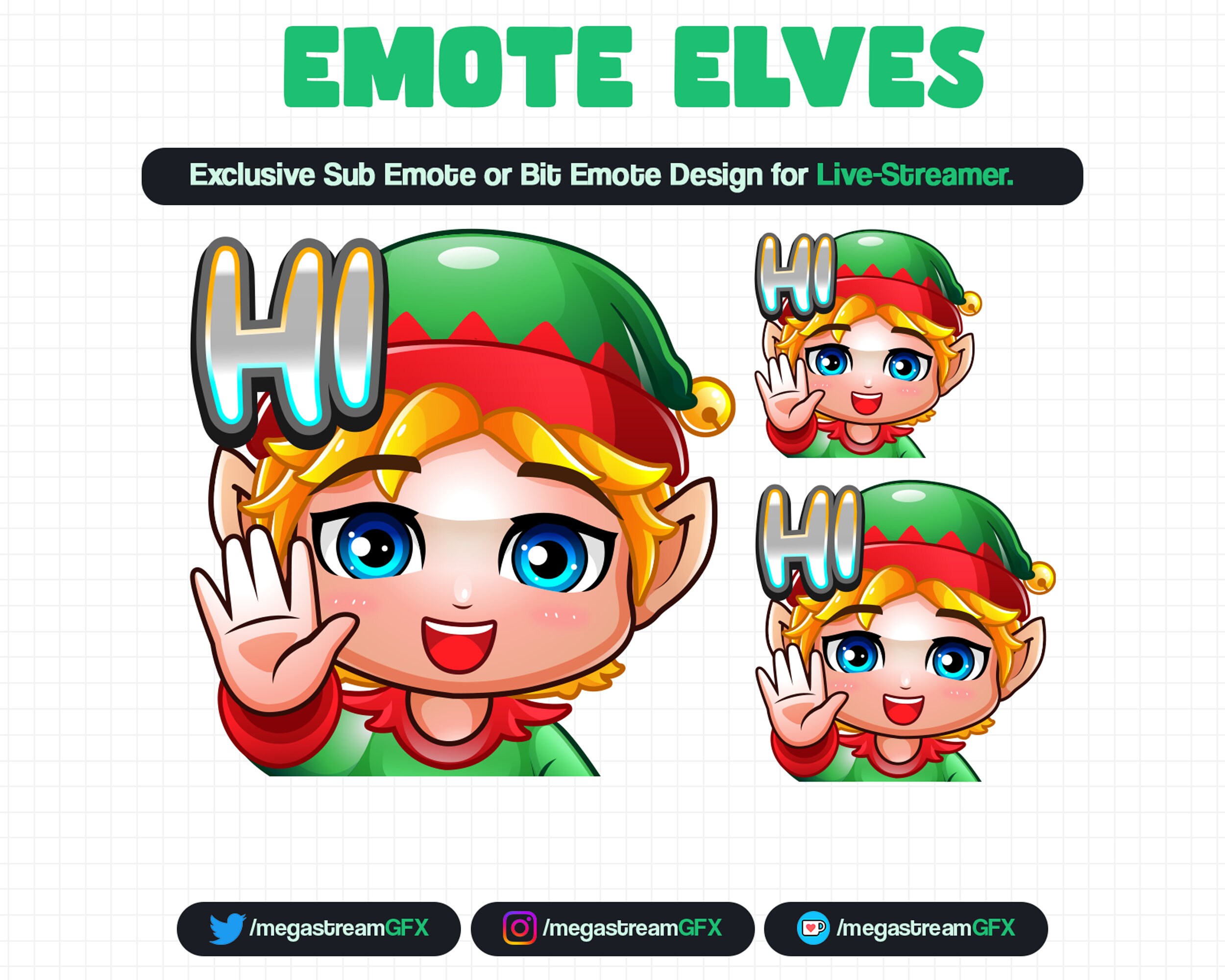 6x Elves Emotes for Twitch Christmas Theme Emotes Youtube - Etsy