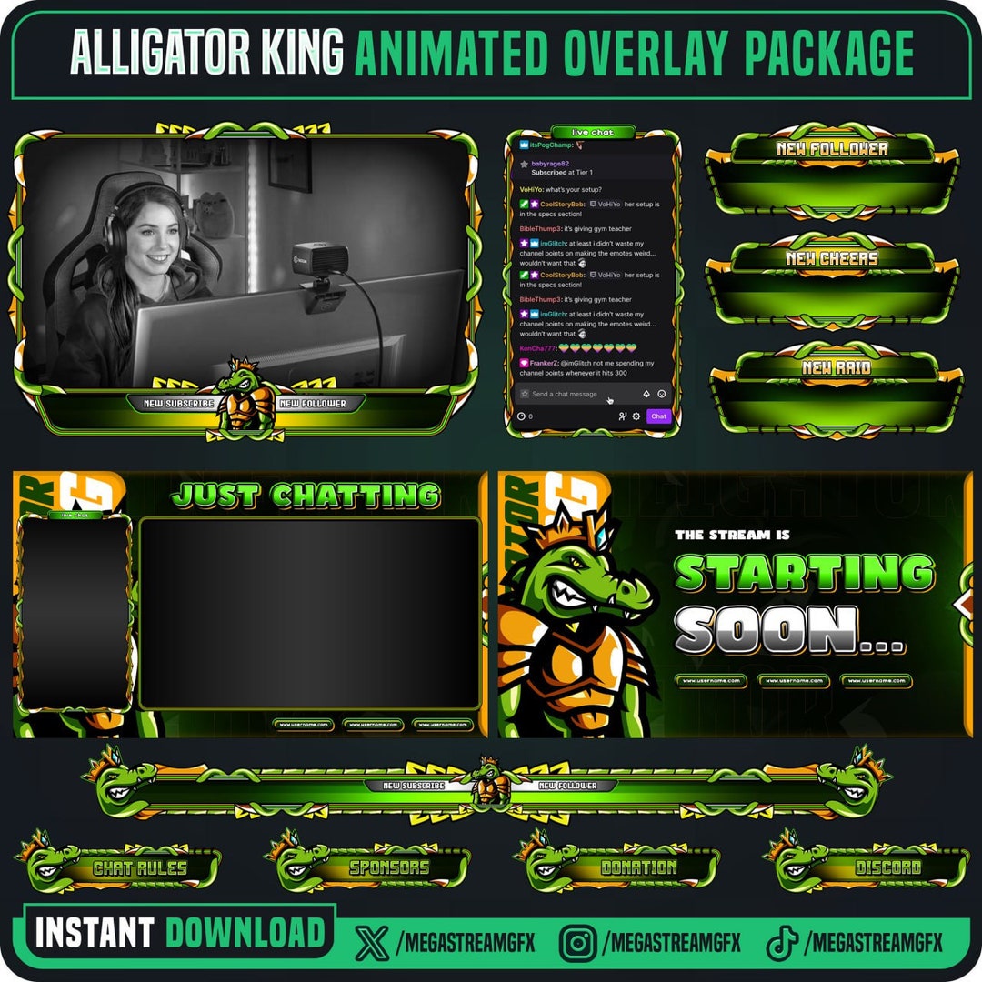 Alligator King Overlay Pack Red Overlay Thematic Overlay Overlay for ...