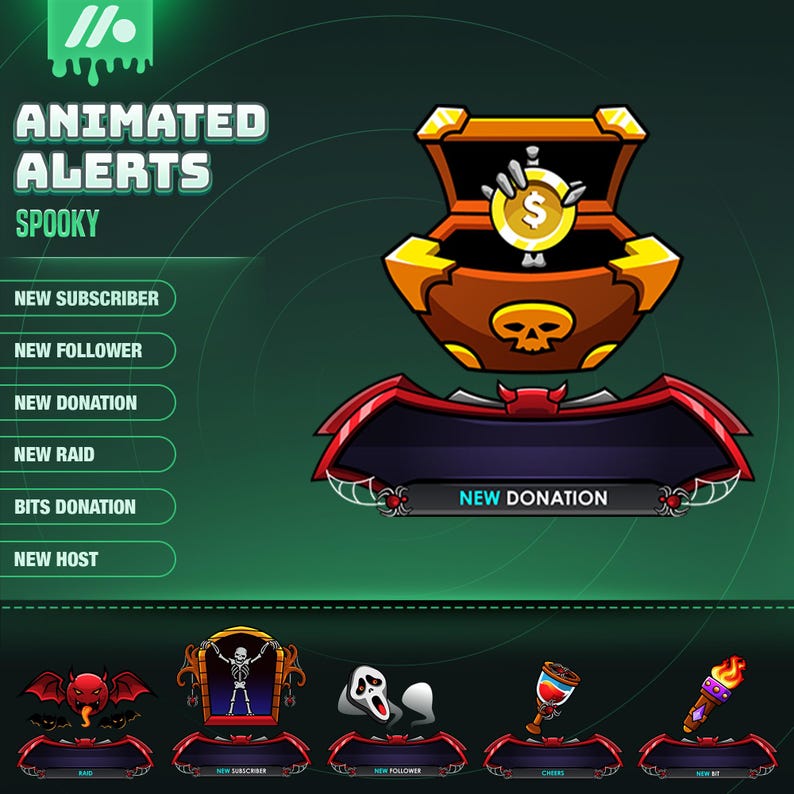 Halloween Theme Alert - Premade Twitch Alert | Stream Alerts for Twitch, Youtube, Streaming - Etsy