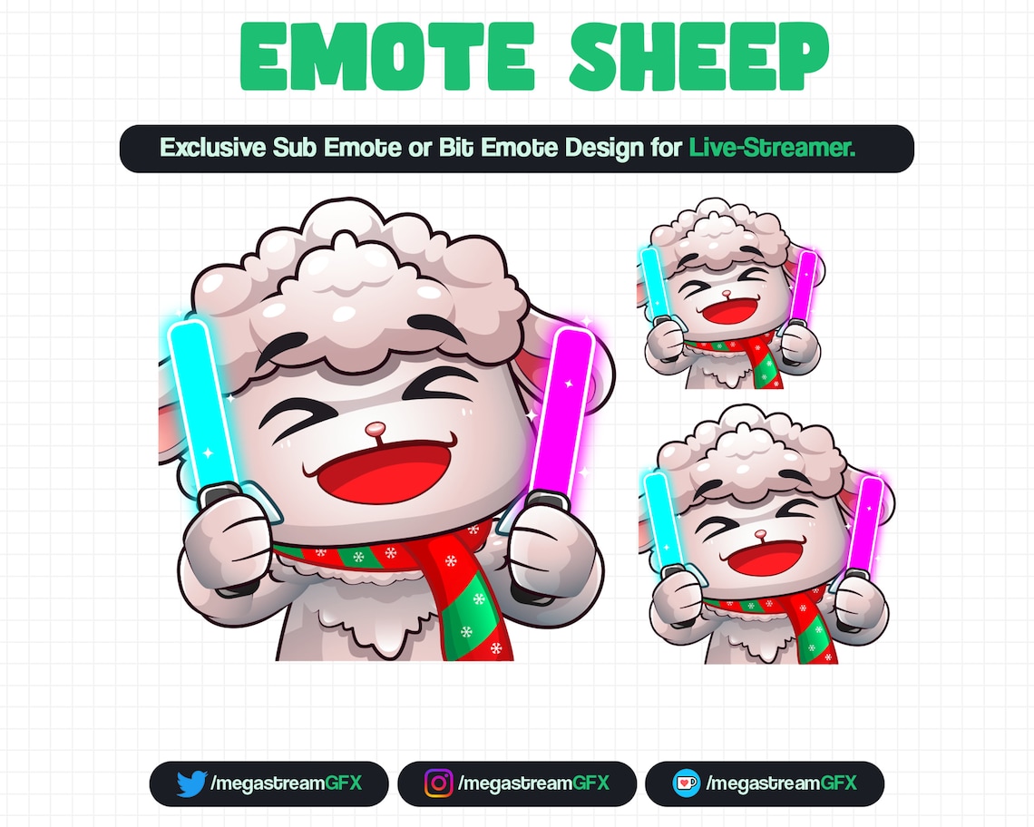 10x Sheep Emotes for Twitch Christmas Theme Twitch Emotes - Etsy