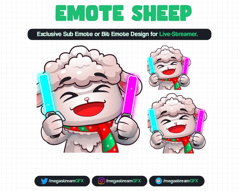 10x Sheep Emotes for Twitch Christmas Theme Twitch Emotes - Etsy