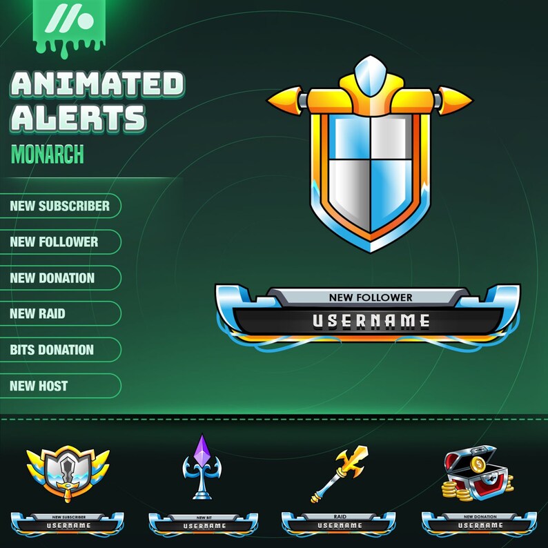 Monarch Stream Alert Pack Kingdom Theme Alert Premade Twitch Alert ...