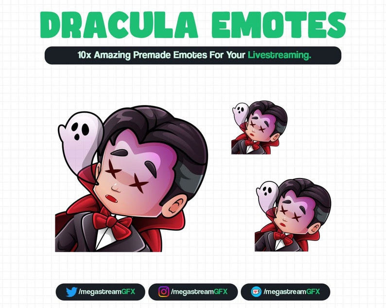 10x Dracula Twitch Emotes Horror Emotes Halloween Twitch - Etsy