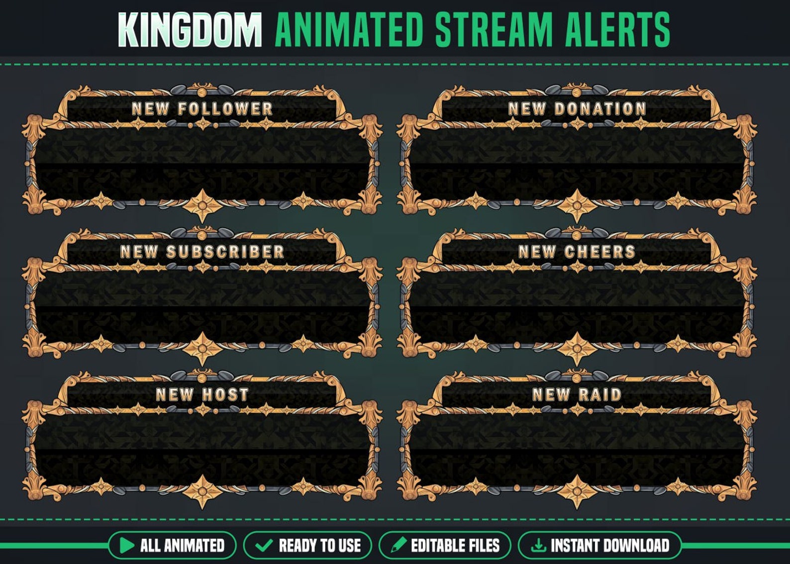 Kingdom Stream Overlay Package Kingdom Twitch Package Kingdom Kick ...