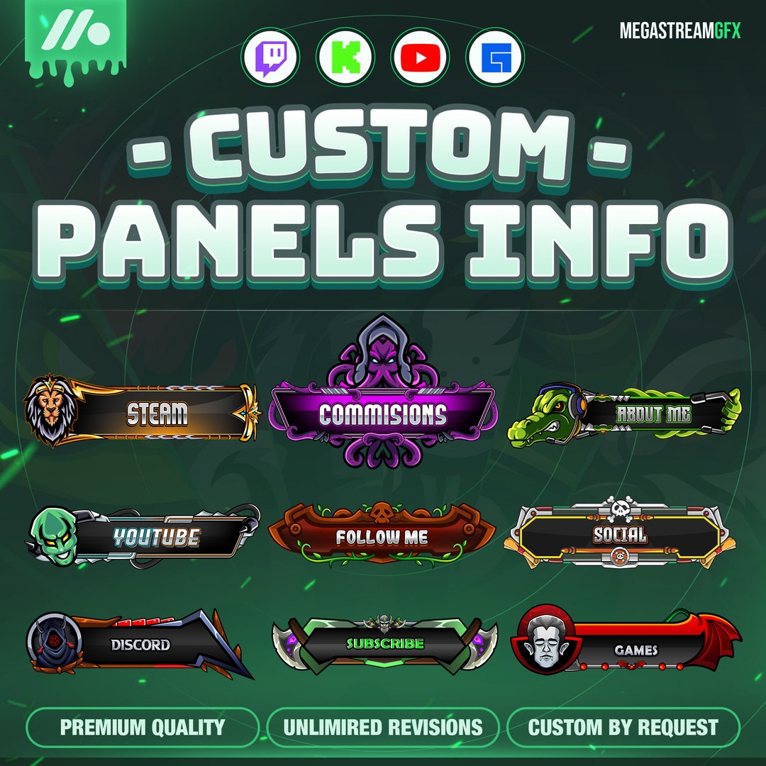 Custom Twitch Panels Info for Your Stream | Personalized Twitch Panels ...