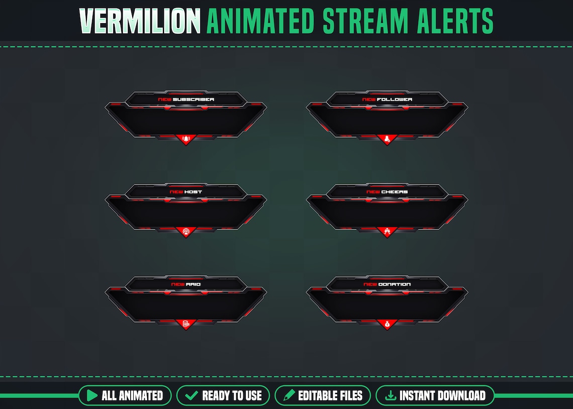 RED Twitch Overlay Package Red Stream Overlay Pack Stream Overlay ...