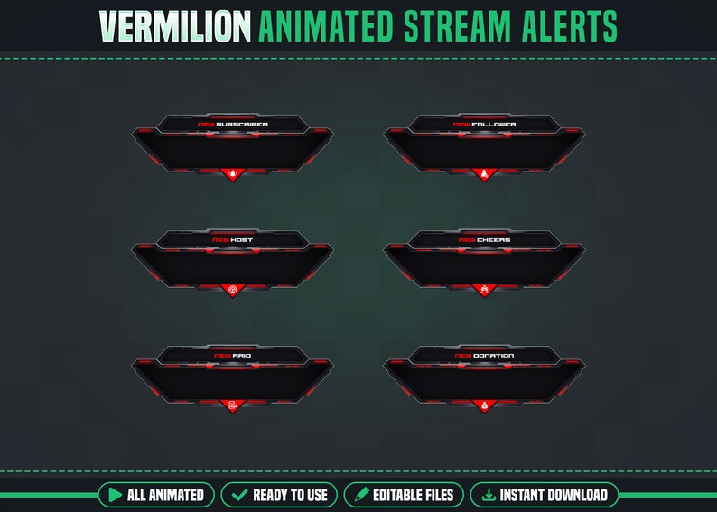 RED Twitch Overlay Package Red Stream Overlay Pack Stream Overlay ...