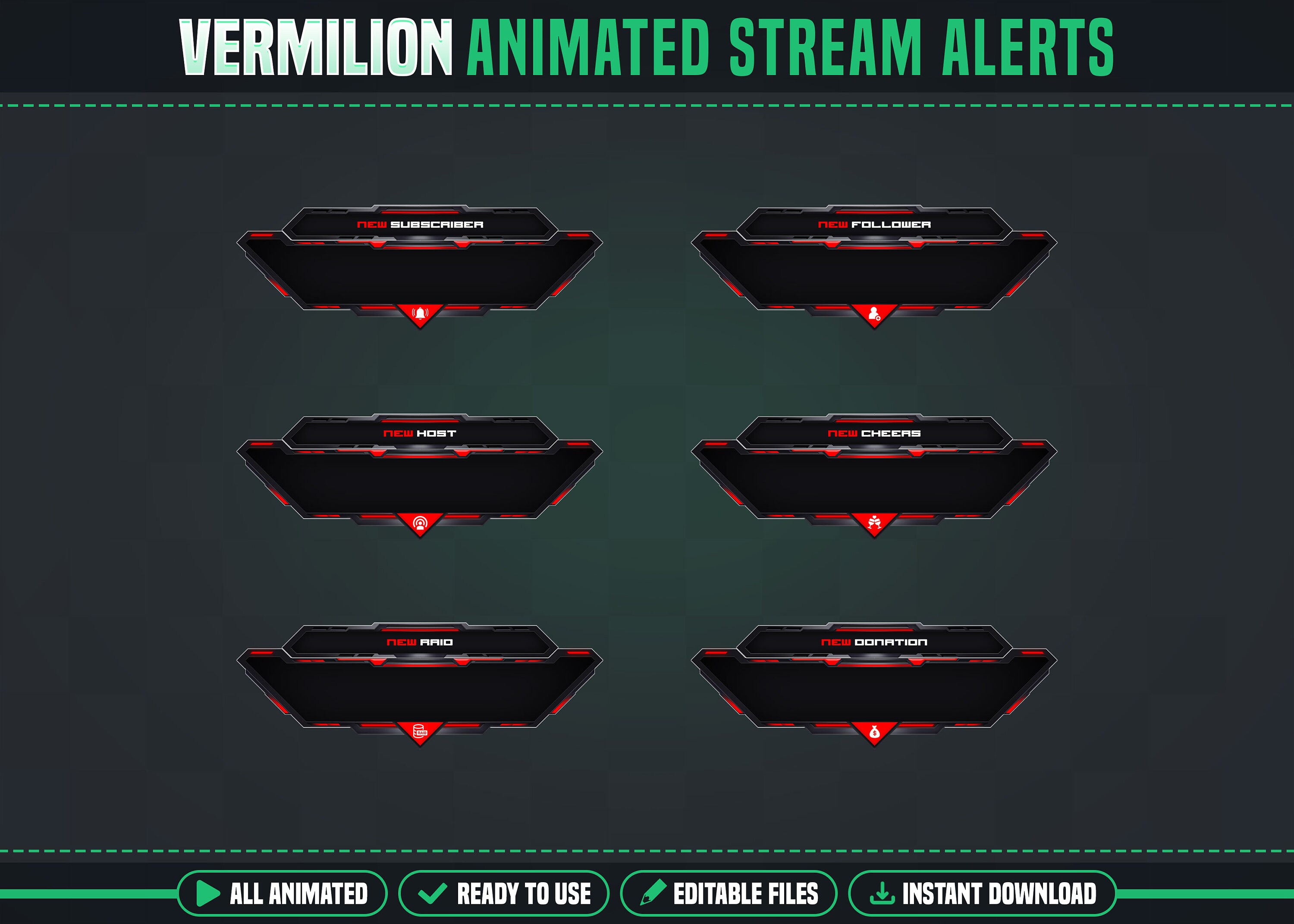 RED Twitch Overlay Package Red Stream Overlay Pack Stream Overlay ...