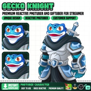 Pngtuber - Gecko Knight | Premade Pngtuber | Animal Pngtuber for Twitch ...