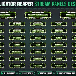 Stream Bundle Alligator Grim Reaper Animal Overlays Overlay for Twitch ...