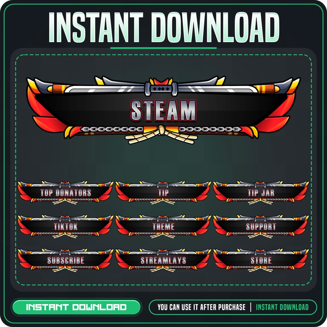 Samurai Japan Theme Panels 50x Samurai Japan Twitch Panels Customize ...