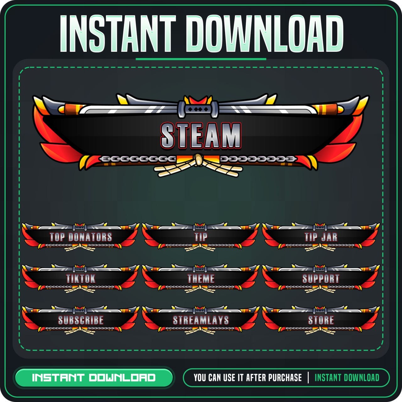 Samurai Japan Theme Panels 50x Samurai Japan Twitch Panels Customize ...