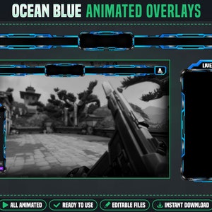 Cyan Vibes Overlay Clean Overlay Stream Overlays Package for Twitch ...