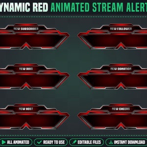Professional Red Overlay Clean Overlay Twitch Overlay stream Package ...