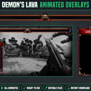 Demonic Stream Overlay Package Horror Stream Overlay Red Stream Overlay ...