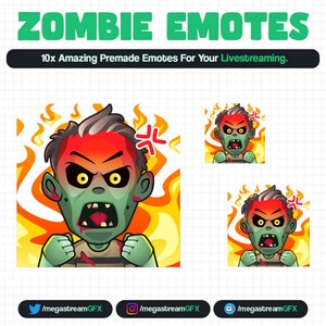10x Zombie Twitch Emotes Horror Emotes Halloween Twitch Discord Emotes ...
