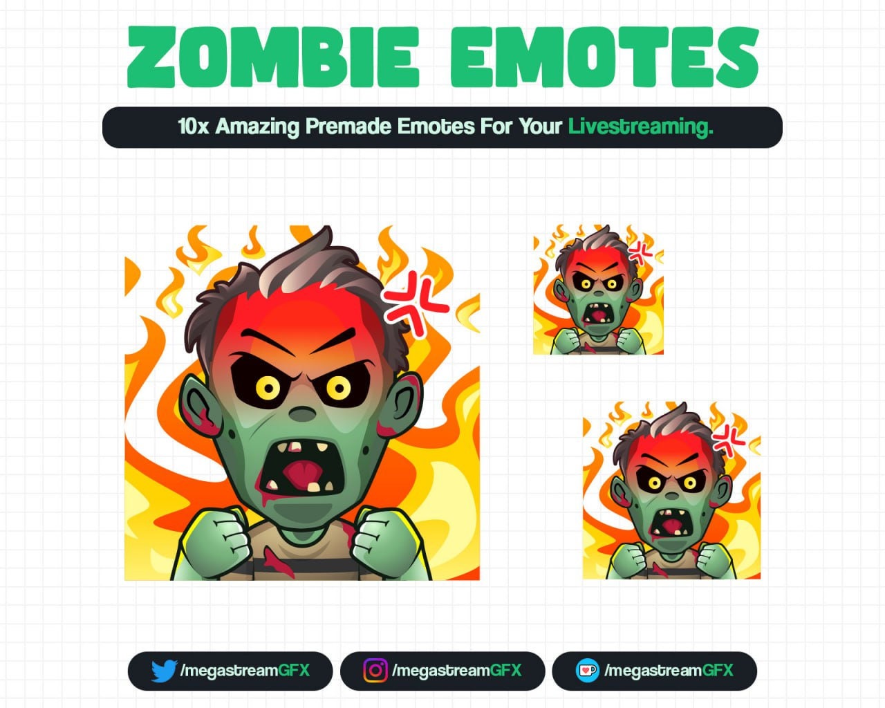 10x Zombie Twitch Emotes Horror Emotes Halloween Twitch - Etsy