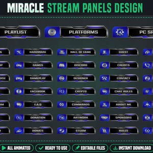 BLUE Clean Overlay Pack for Twitch, Youtube | Blue Overlay Stream ...
