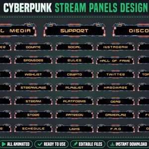 Cyberpunk Stream Overlay Package | Cyberpunk Twitch Package | Cyberpunk ...