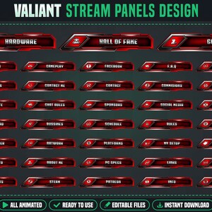 Red Stream Overlay Pack Red Overlay Overlay for Twitch/discord/youtube ...