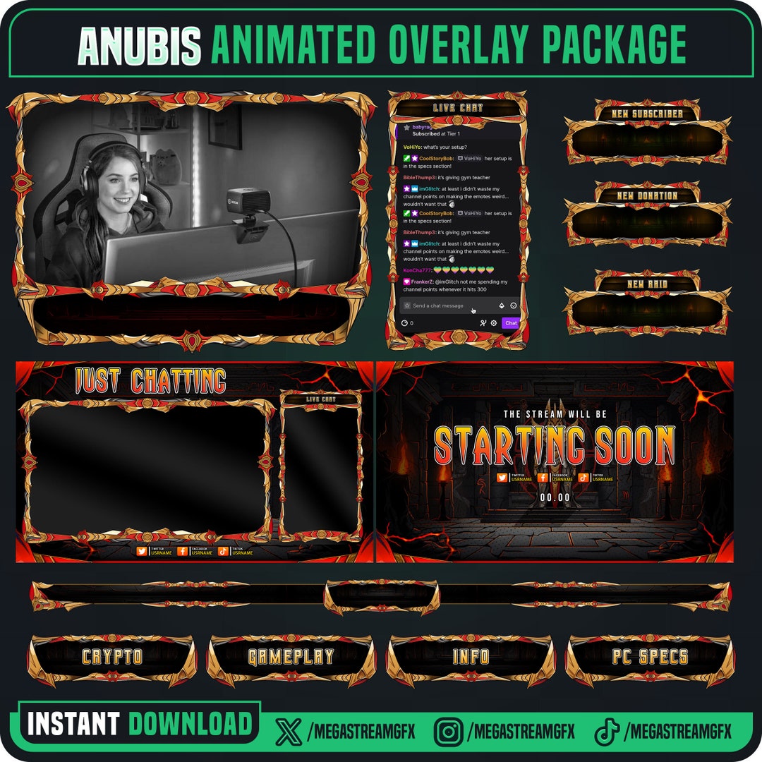 Mythology Anubis Stream Overlay Package | Mythology Anubis Twitch ...