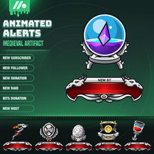 Gray Artifact Theme Alert Pack Medieval Theme Alert Premade Twitch ...