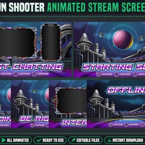 Gun Shooter Stream Overlay Package Gun Shooter Twitch Overlay Twitch ...