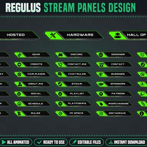 Green Twitch Overlay Package - Green Twitch Theme | Stream Overlay Pack ...