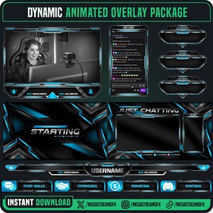 CYAN Clean Overlay Pack for Twitch, Youtube | Cyan Overlay Stream ...