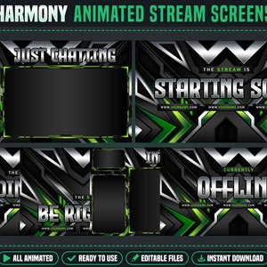 Green Vibes Overlay Clean Overlay Stream Overlays Package for Twitch ...
