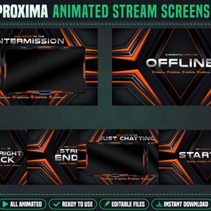 ORANGE Twitch Overlay Package - Orange Twitch Theme | Stream Overlay ...