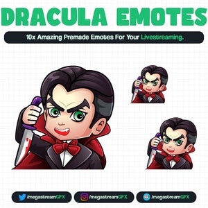 10x Dracula Twitch Emotes Horror Emotes Halloween Twitch Discord Emotes ...