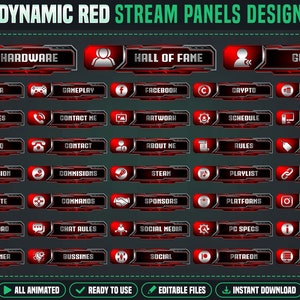 Professional Red Overlay Clean Overlay Twitch Overlay stream Package ...