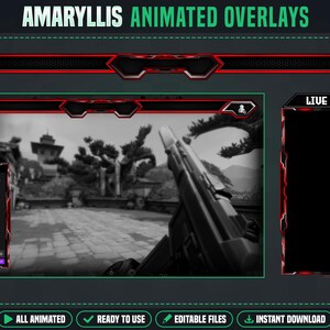 Stream Overlay Package Red Clean Stream Overlays for Twitch, Youtube ...